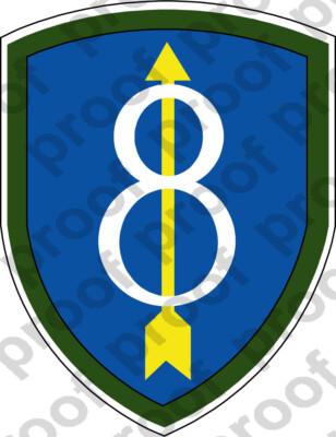 STICKER US ARMY UNIT 8TH INFANTRY DIV SHIELD COL | eBay
