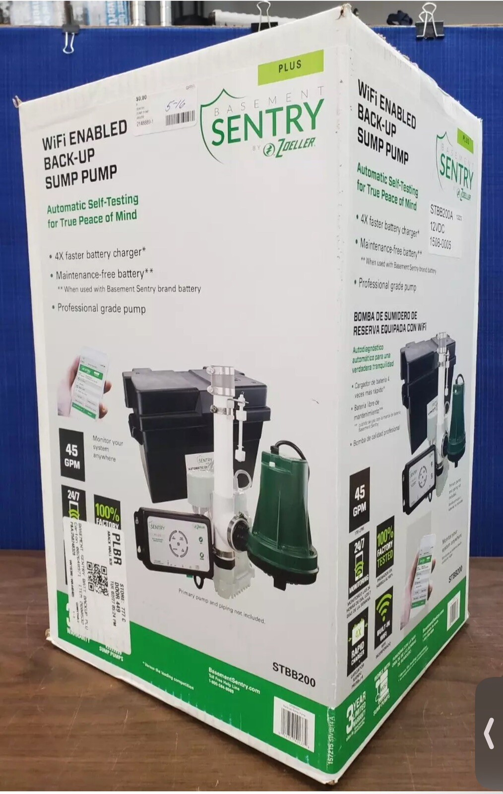 NEW Zoeller Wifi Sentry Back-up Sump Pump System. STBB200 BRABD NEW | eBay