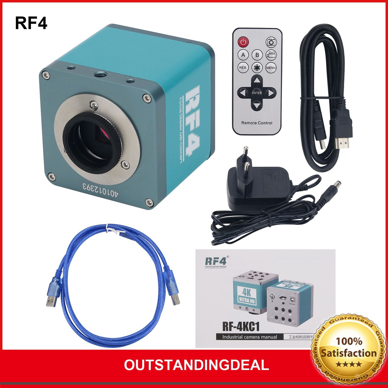 RF4 4K HDMI High Resolution Ultra HD Digital Industrial Microscope ...