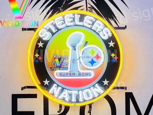 Pittsburgh Steelers Champions Bar 17"x17" Neon Light Sign Lamp HD Vivid ...