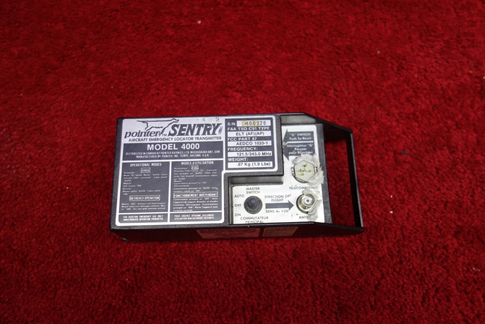 Pointer Inc., Artex 4000 ELT PN AEDCO 1033-1, 00-30-006 | eBay