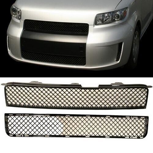 Upper & Lower Center Badgeless Glossy Black VIP Mesh Grill Grille For ...