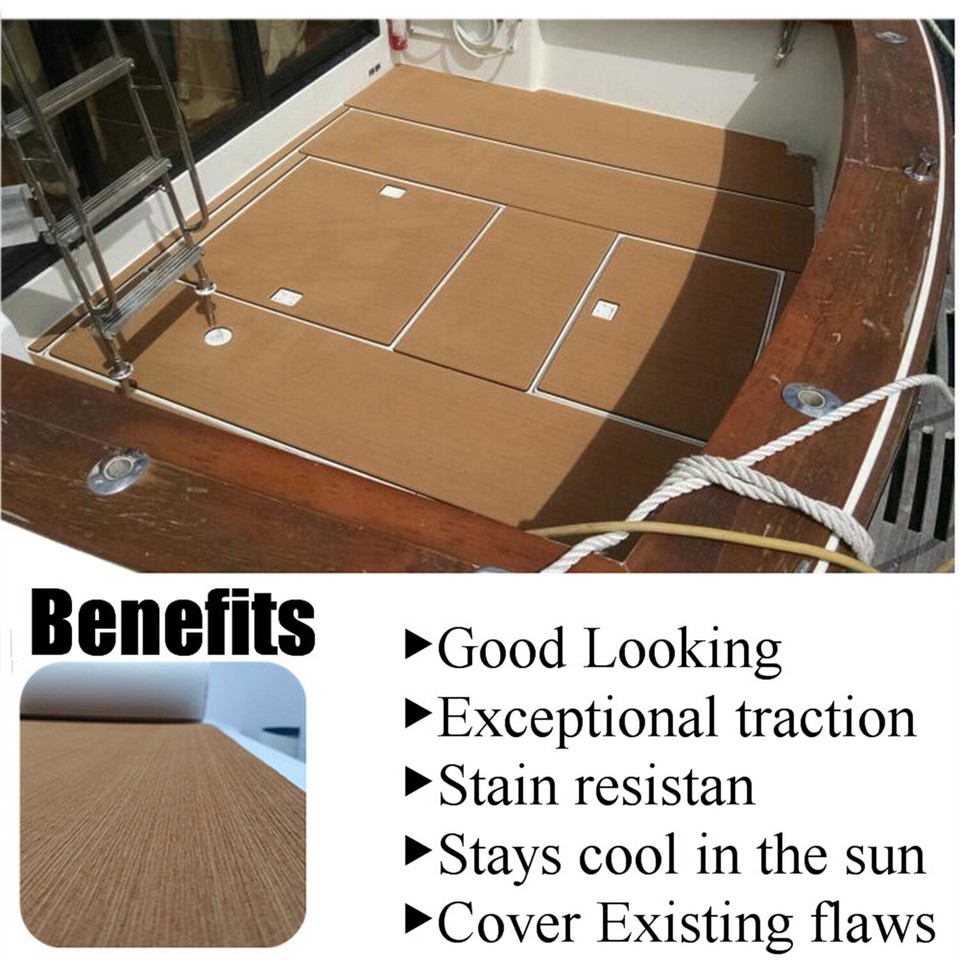 Plain Brown Boat flooring EVA Foam Decking Sheet , Marine Carpet for ...