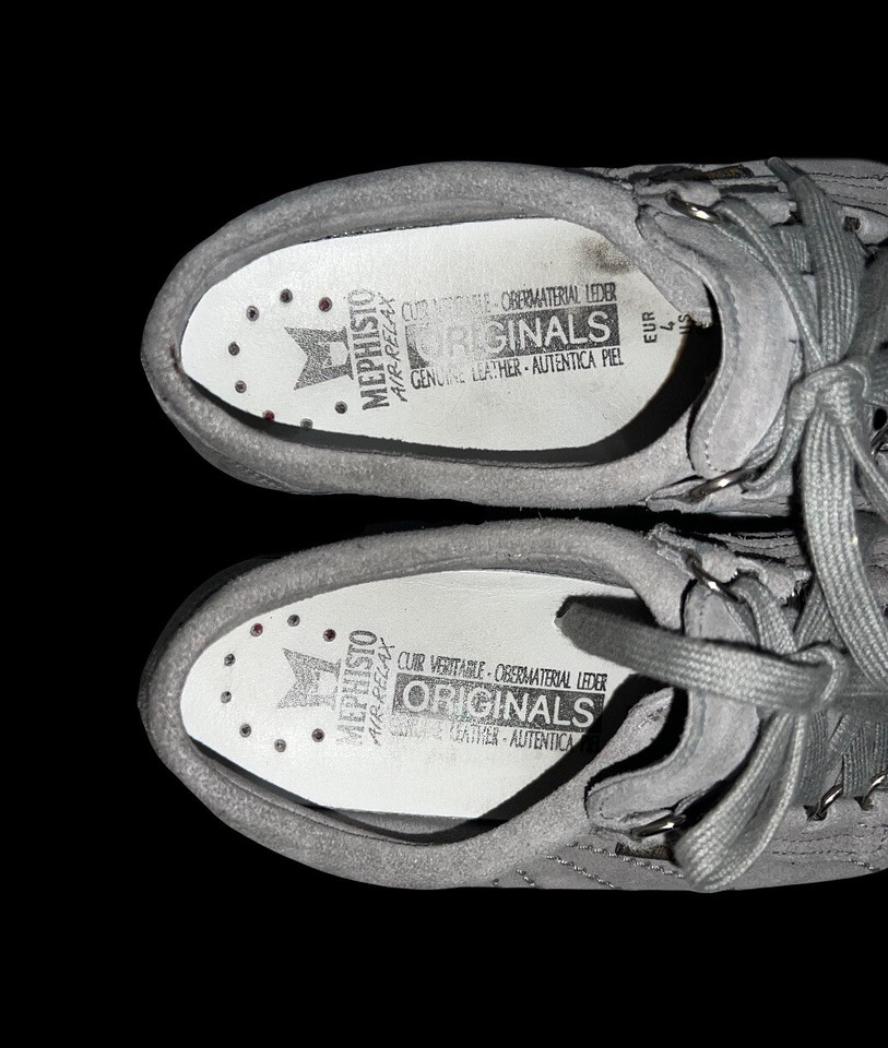 Women's Mephisto Originals Tan Leather Lace Up Suede Shoes Gray US 6.5 ...