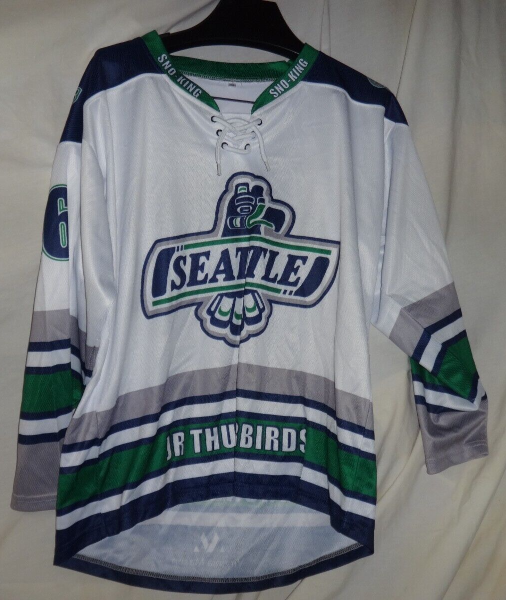SEATTLE JR THUNDERBIRDS Game Used Worn AHA Hockey Jersey #26 Youth XL ...