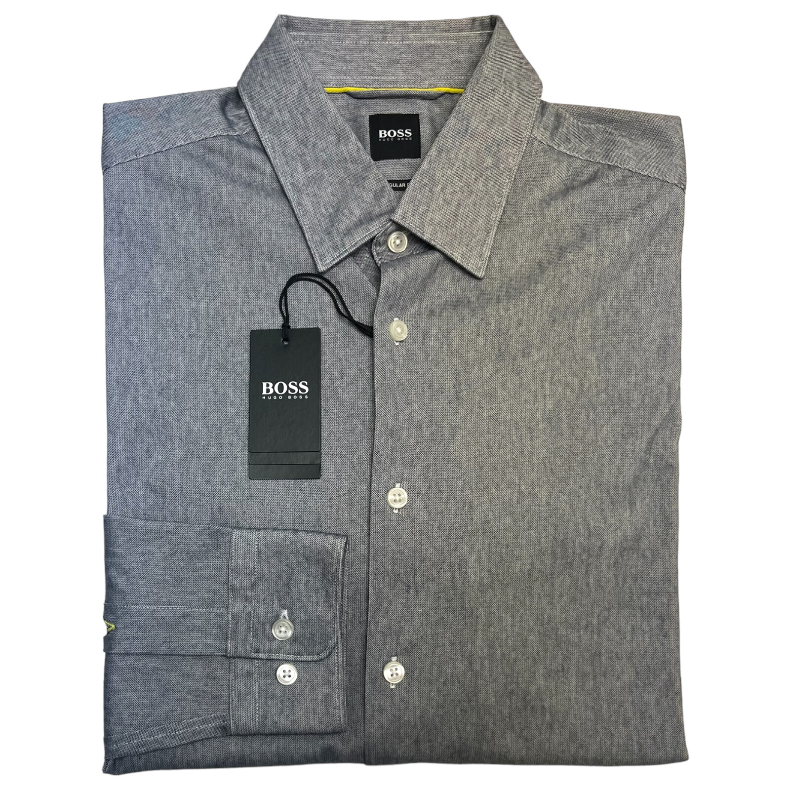 Hugo Boss Mens Long Sleeve Shirt Navy Blue Heather Lukas_F 5045898 $148 ...