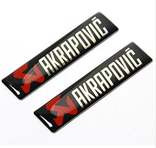 2x AKRAPOVIC Exhaust Heat Resistant Foil Car Auto Emblem Badge Decal ...