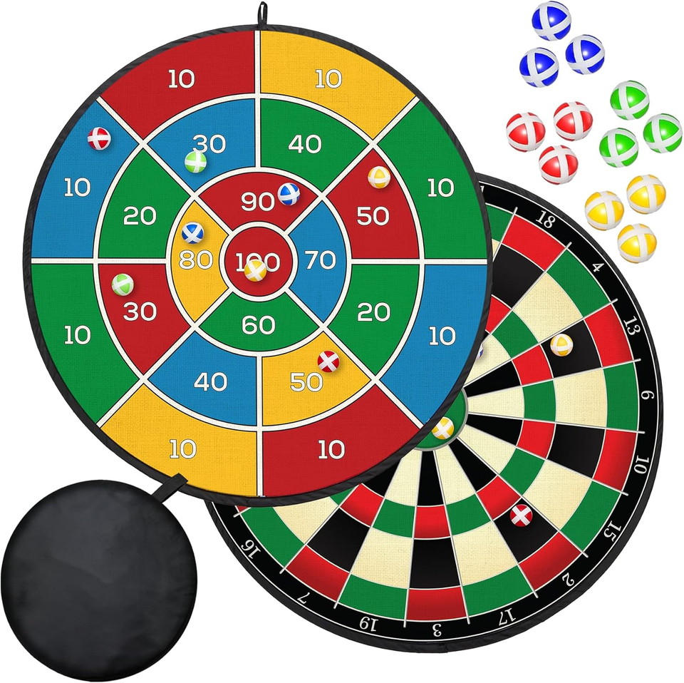 Large Dart Board for Kids 29 Inches with Sticky Balls Kids Hanging Dart ...
