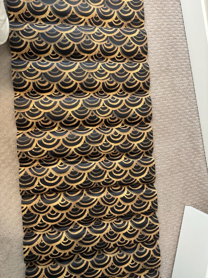 Spoonflower Wallpaper Peel Stick Removable Woven Gold Art Deco Black 2 ...