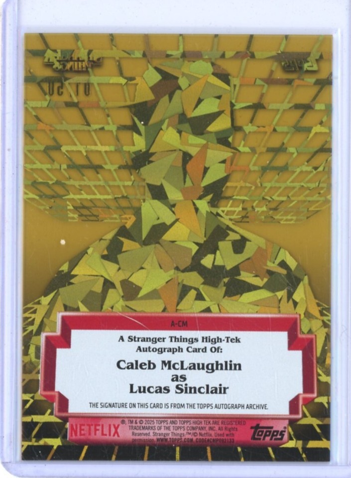 2025 CALEB MCLAUGHLIN TOPPS HIGH-TEK STRANGER THINGS LUCAS SINCLAIR AUTO 01/50 | eBay