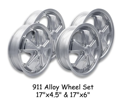VW TYPE 1 2 BUG BUS GHIA EMPI 17" PORSCHE ALLOYS 911 FUCHS WHEEL SET ...