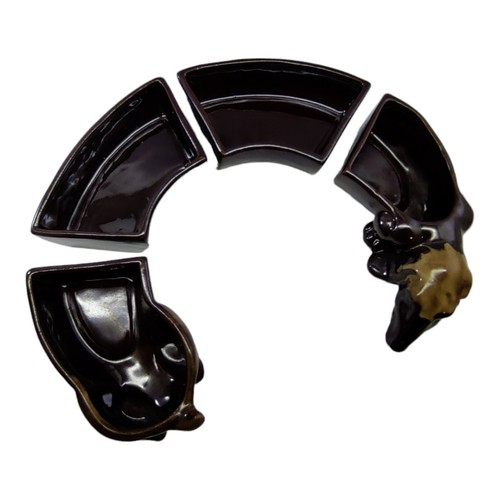 Vintage Artmark Ceramic Japan Dachshund Dog 4 piece Snack Tray | eBay UK