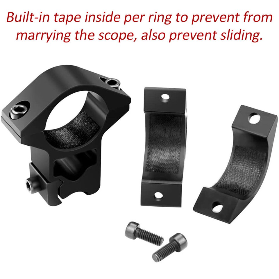 2PCS 1" High Profile Scope Ring See Through Scope Mount For 11mm or 3/8 ...