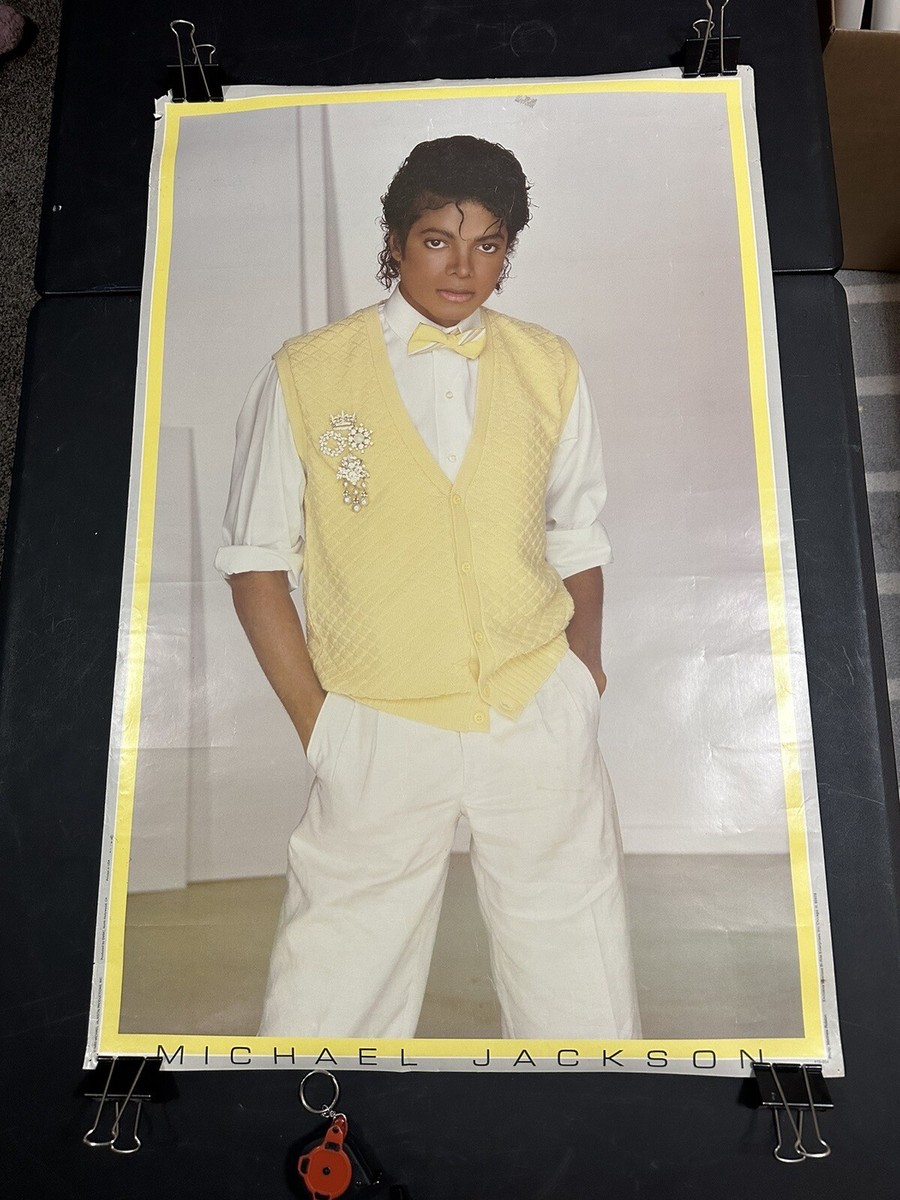 Michael Jackson Yellow Sweater Poster Michael Jackson 1983 Vintage
