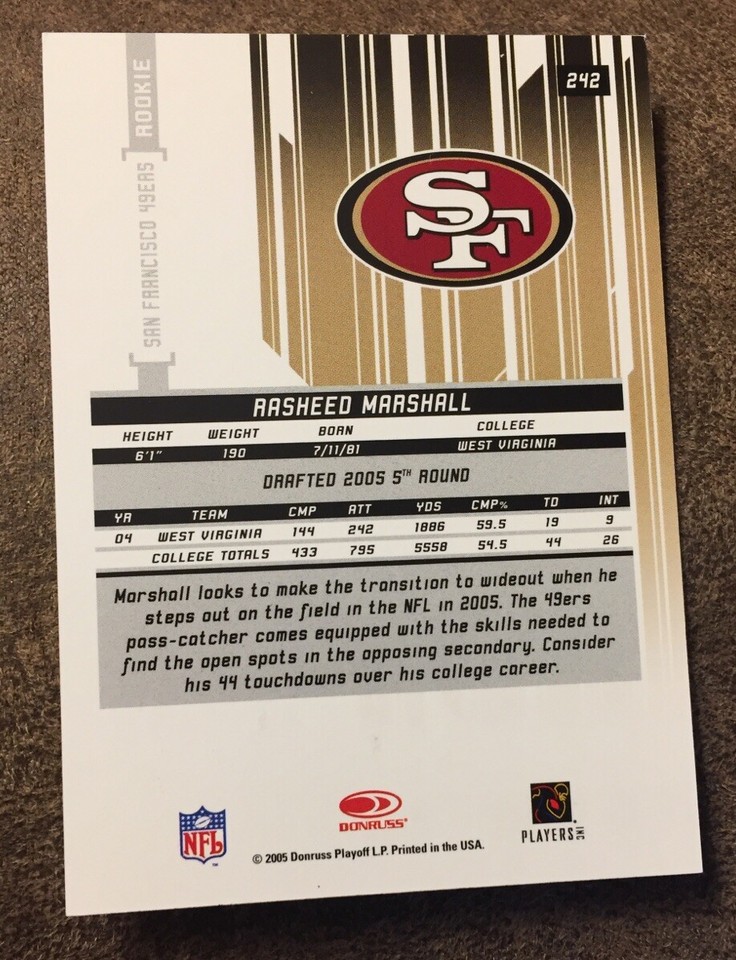 rasheed marshall 05 rookies & Stars Autograph Rookie 115/150 San ...