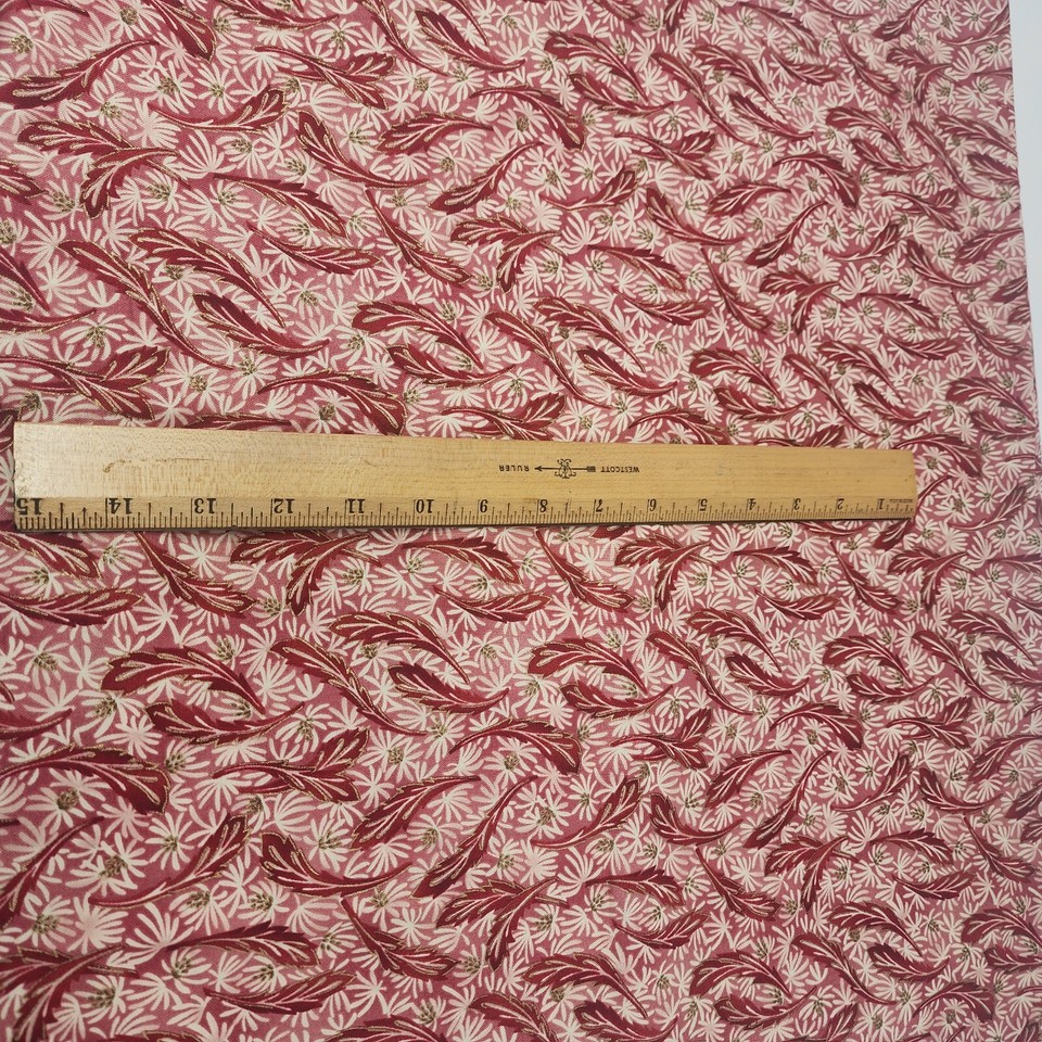 Jennifer Sampou Fabric 'Vintage Essentials' Kaufman Red Fern Metallic ...