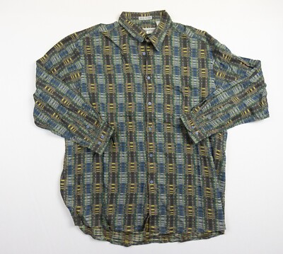 Jhane Barnes Shirt Mens XLarge Button Up Long Sleeve Abstract Japan ...