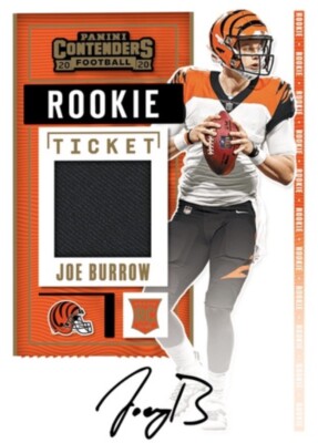 2020 Contenders Joe Burrow Rookie Patch Auto RPA RC NFL Blitz Digital ...