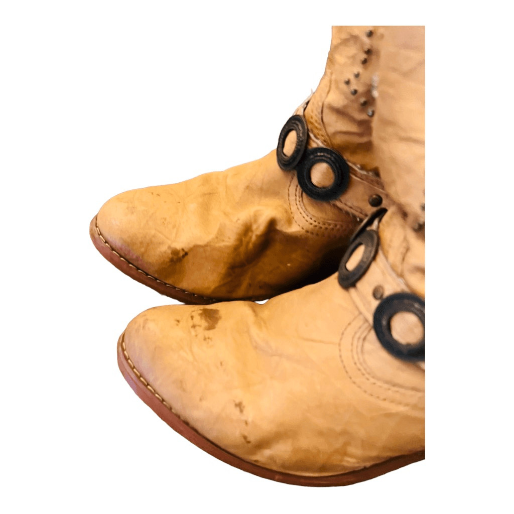 Dingo Addie Heeled Western Cowboy Boots Tan / Silver … - Gem