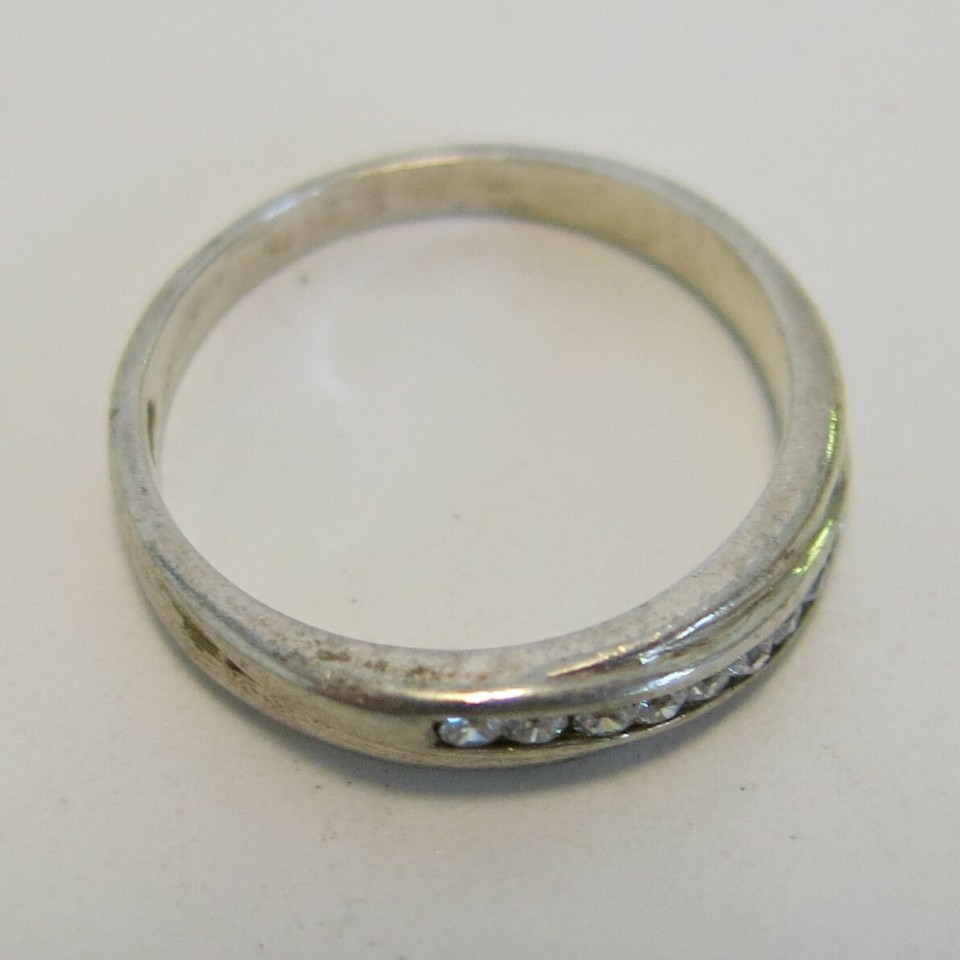 Sterling Silver Ring with White Small CZ 2.5g Size 7 [5902] | eBay