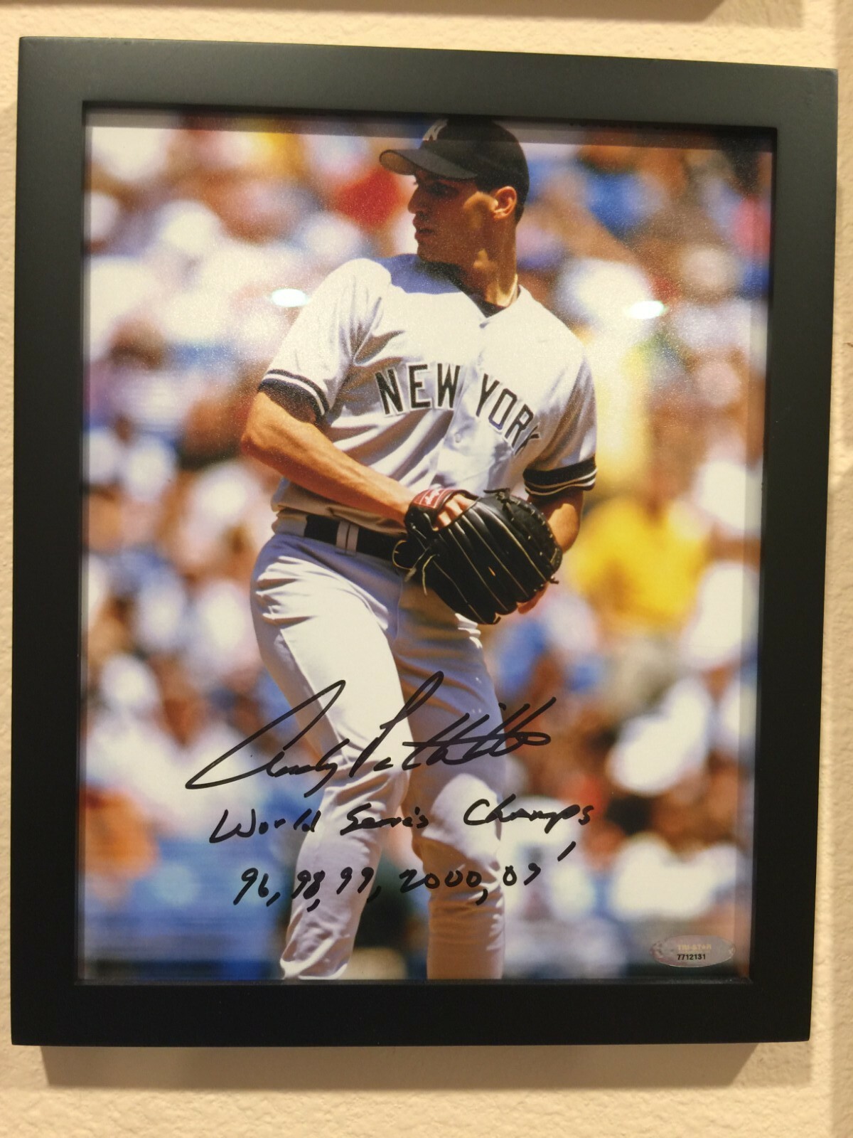 ANDY PETTITTE AUTOGRAPHED 8X10 PHOTO FRAMED WITH MUSEUM GLASS TRISTAR ...