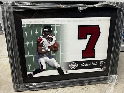 Framed NFL MICHAEL VICK Falcons 7 Jersey Numbers Collection 12/100 | eBay