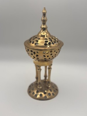 Vintage Brass 4 Pillar Incense Burner, Censer, Made In India | eBay