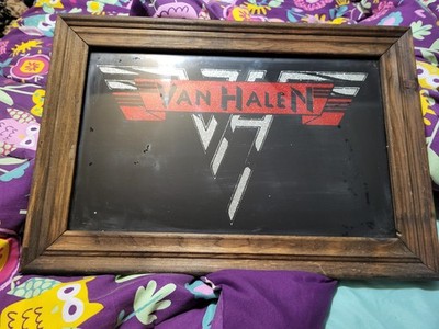 Vintage Van Halen Glass/ Wooden Frame Picture 1978-1984 Rare 13 1/2 × ...