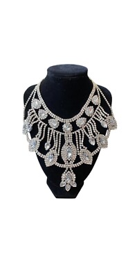 NEW, Bohemian Exaggerated Necklace Of Rhinestones 16-18” Costume Wear ...
