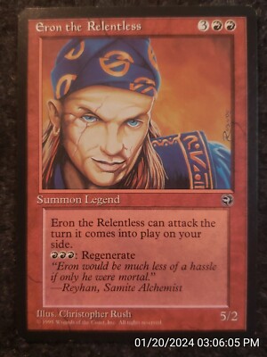 Eron the Relentless MTG Magic the Gathering CARD NEVER PLAYED (DS3D1C6 ...