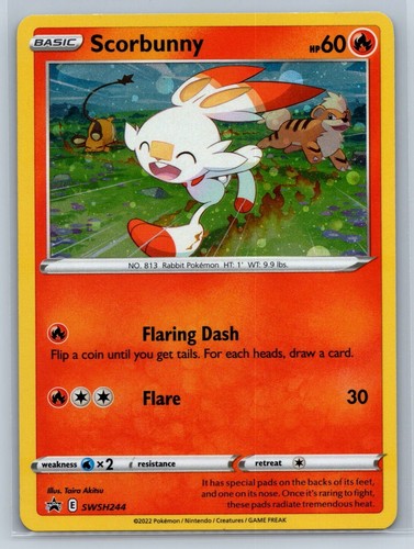 Scorbunny - Cosmos Holo - Lost Origin Blister Black Star Promo Pokemon ...