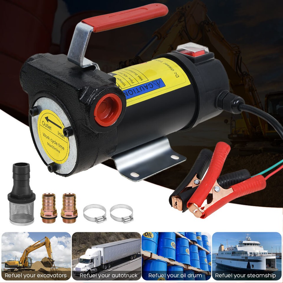 DC 12V 10GPM 175W Electric Diesel Oil & Fuel Transfer Extractor Gas ...