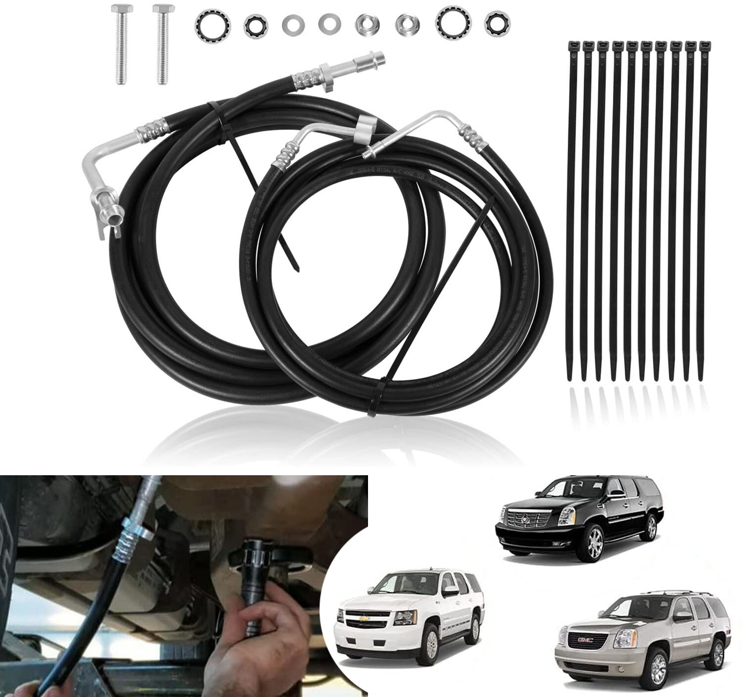 YTE33439 Rear AC Lines Hoses Set Fit 2007-2014 Chevy Tahoe, Yukon and ...