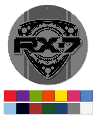Mazda Rx-7 Series 2 Rotary Emblem Round Aluminum Sign - 14 colors ...