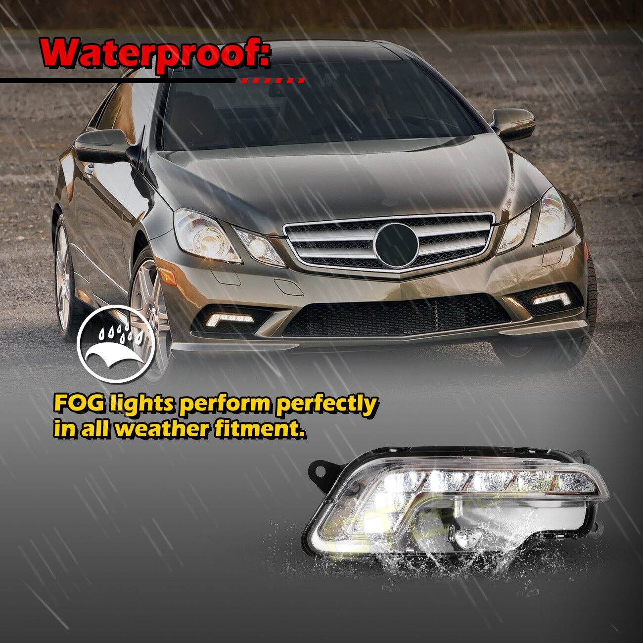 For 10-16 Mercedes Benz W212 E350 E550 E63 AMG Fog Lights LED DRL Lamp ...