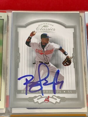 BRANDON PHILLIPS AUTOGRAPHED SIGNED 2004 DONRUSS CLASSICS CARD INDIANS ...