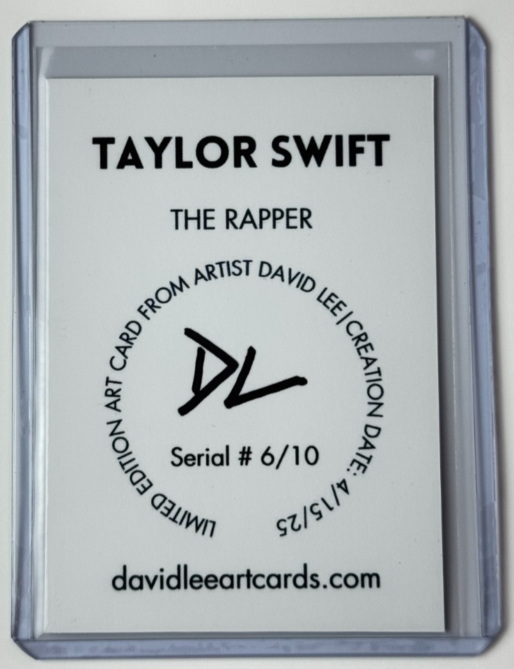 Taylor Swift Limited Edition Artist Signed “The Rapper” Trading Card 6/ ...