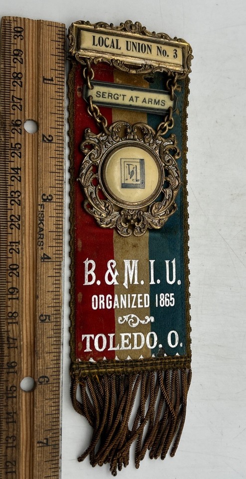 Antique Bricklayers & Masons International Union Member Ribbon Badge ...
