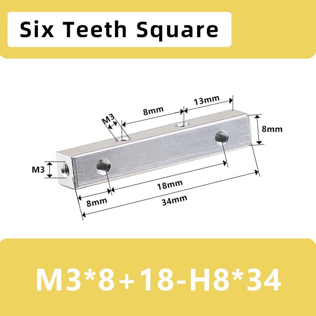 Aluminium Alloy Cube Connectors M3 M4 M5 M6 Cube/Cube Fixing Joint ...