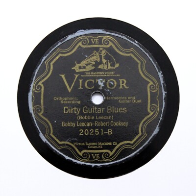 BOBBY LEECAN & ROBERT COOKSEY "Black Cat Bone Blues" 1926 VICTOR 20251 ...