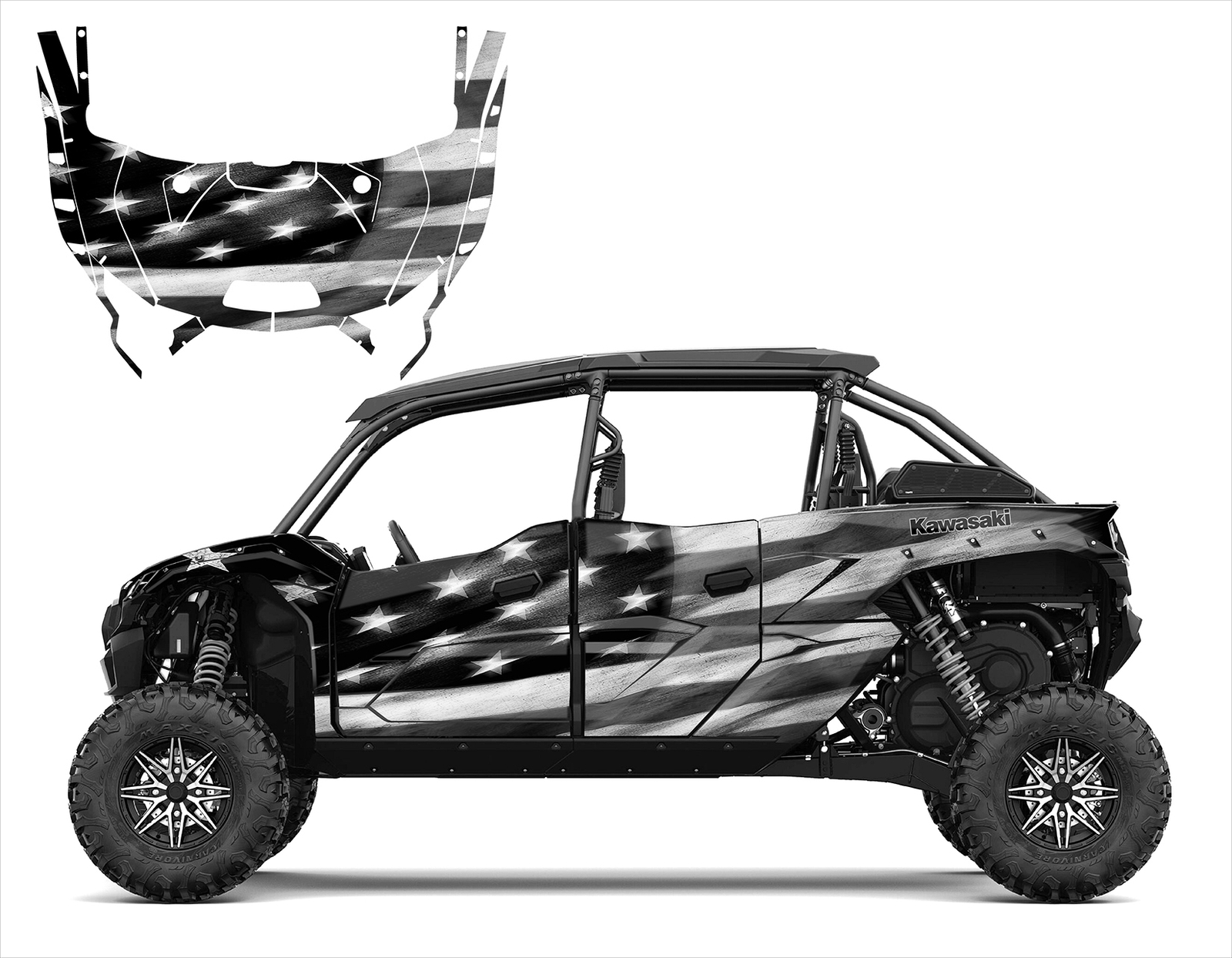 2023 Kawasaki Teryx KRX4 1000 graphics decal skin kit 24 mil thick ...