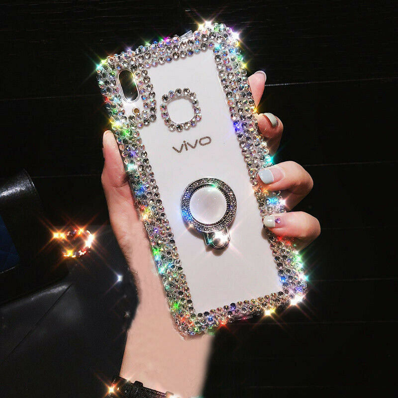Bling Peacock Glitter Diamond Women Rubber Shockproof Back Phone Case ...