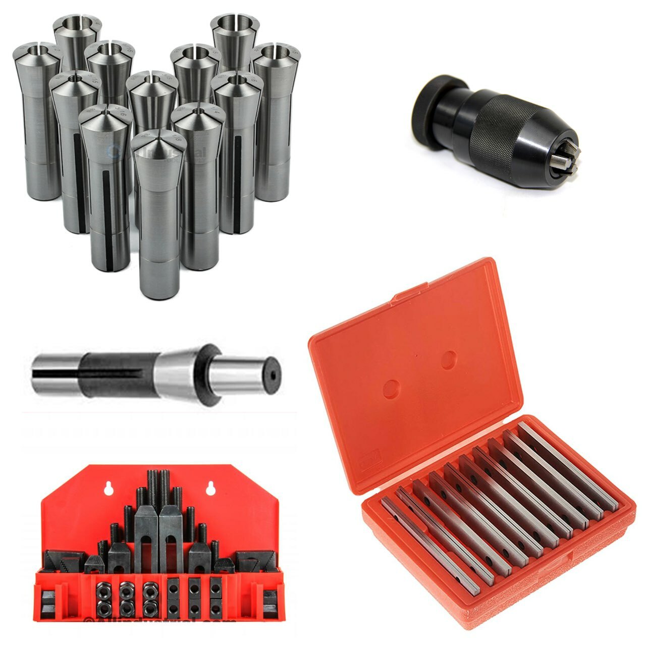 R8 Bridgeport Set- Collets 1/8 Thin Parallels 5/8 Clamping Kit 3/4 ...