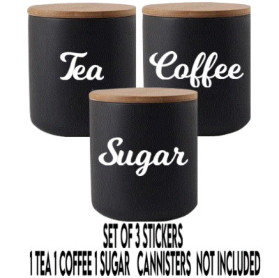 COFFEE TEA SUGAR VINYL DECALS ADHESIVE STICKERS JAR CANISTER LABELS ...