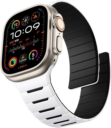 Silicone Strap Compatible with Apple Watch Ultra 49mm Waterproof Loop ...