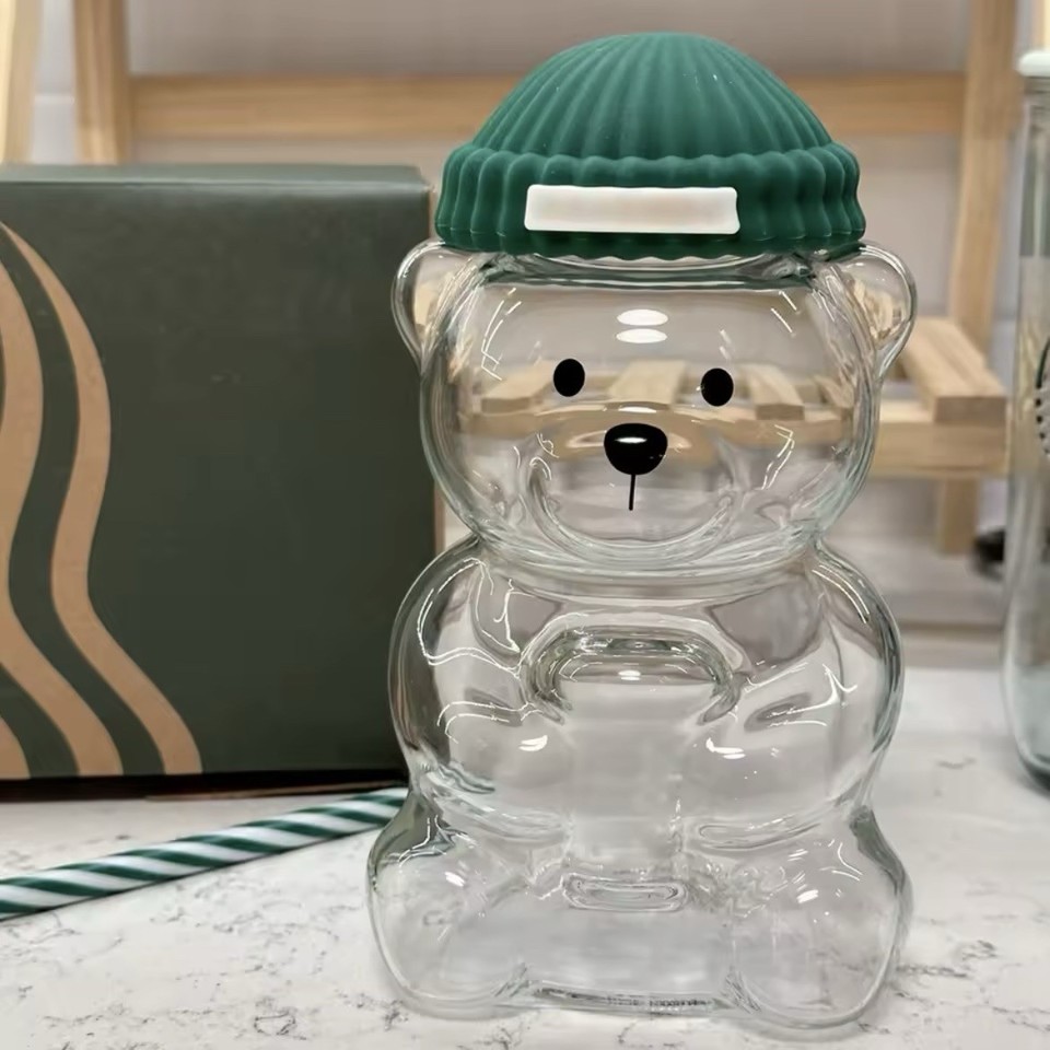 Starbucks Bearista BOOTLEG Glass Cup With Straw 2026 Holiday Gifts ...