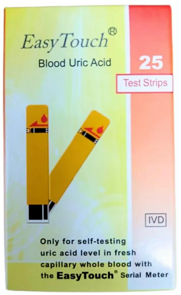 1 box (25 test strips) Blood Uric Acid Test Strip Easy Touch FREE ...