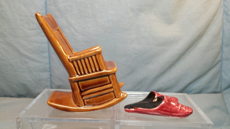 Vintage Rocking Chair (3.5" tall) & Shoes Slippers Salt & Pepper ...