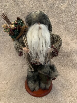 VINTAGE Santa with Bag & Mittens - 12 inch - Woodland Rustic St ...