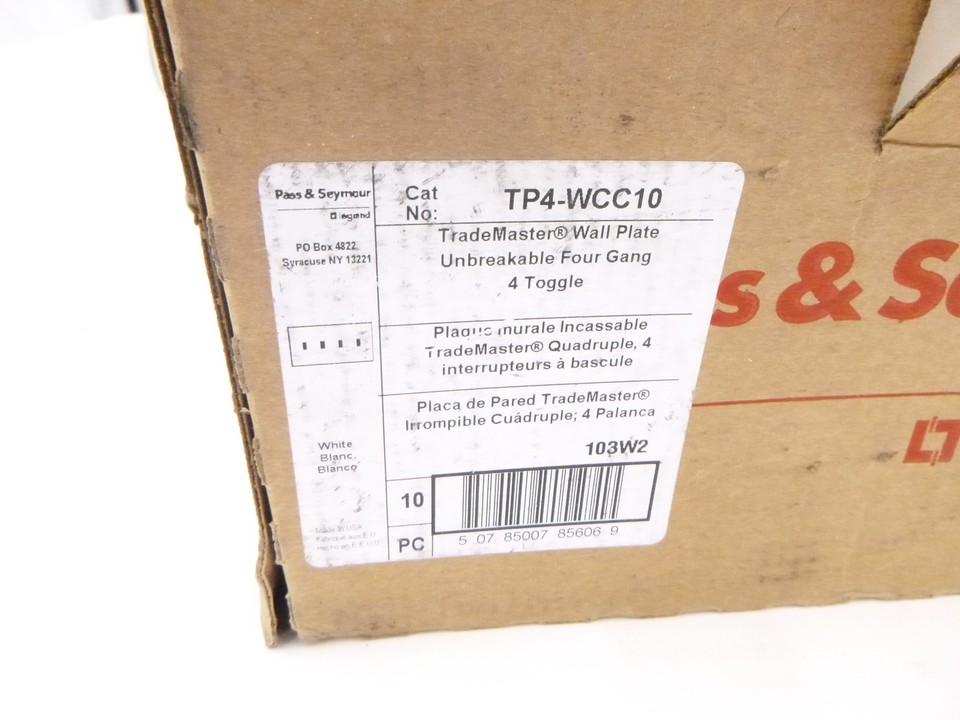 10 Pack: TradeMaster White 4-Gang Switch Cover Nylon UNBREAKABLE ...